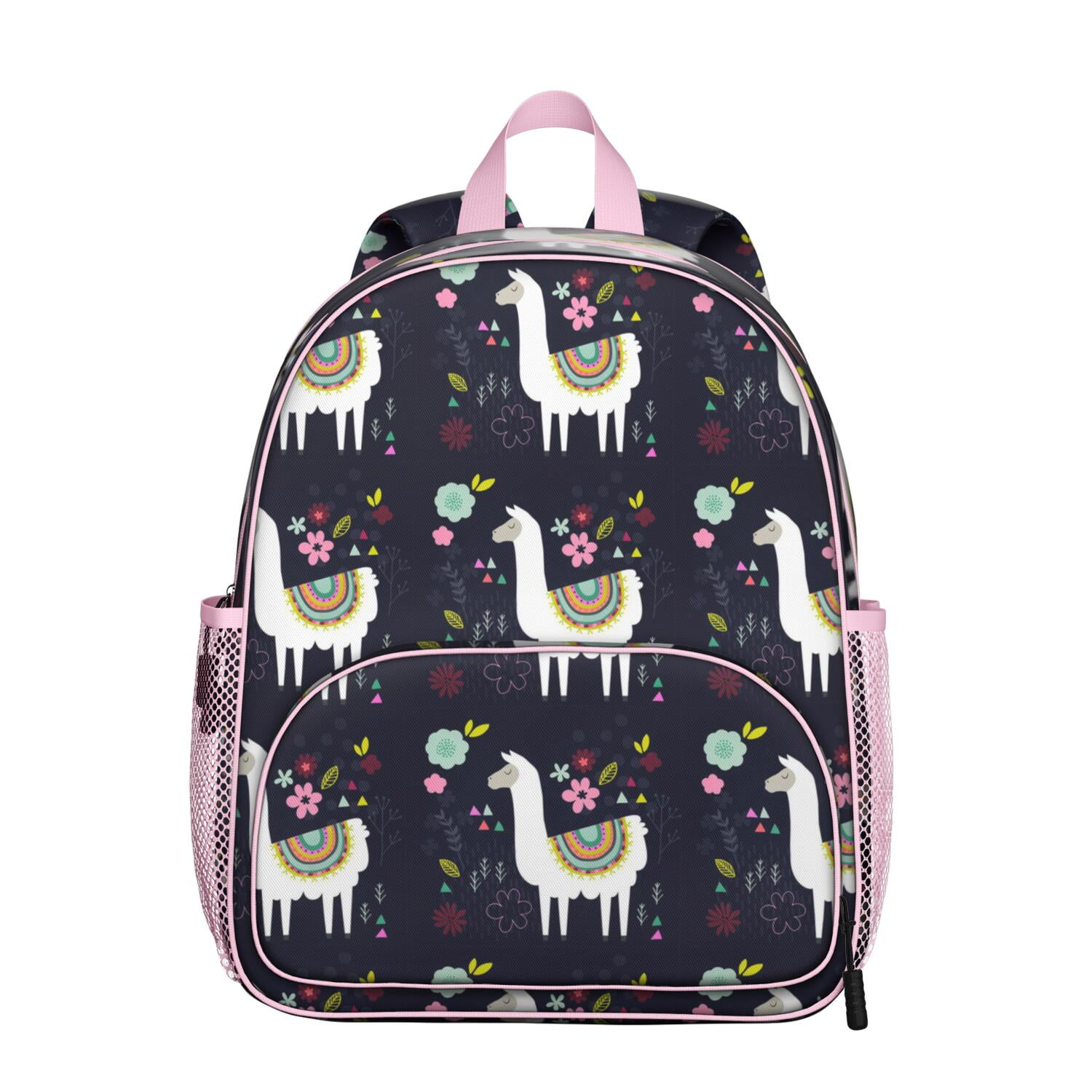 Funny Cat Illustration School Backpack - Adjustable & Padded Shoulder ...