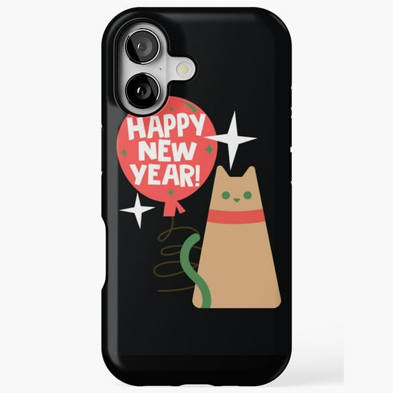Funny Cat In Christmas New Year Art Phone Case with iPhone 17 to 11 Pro ...