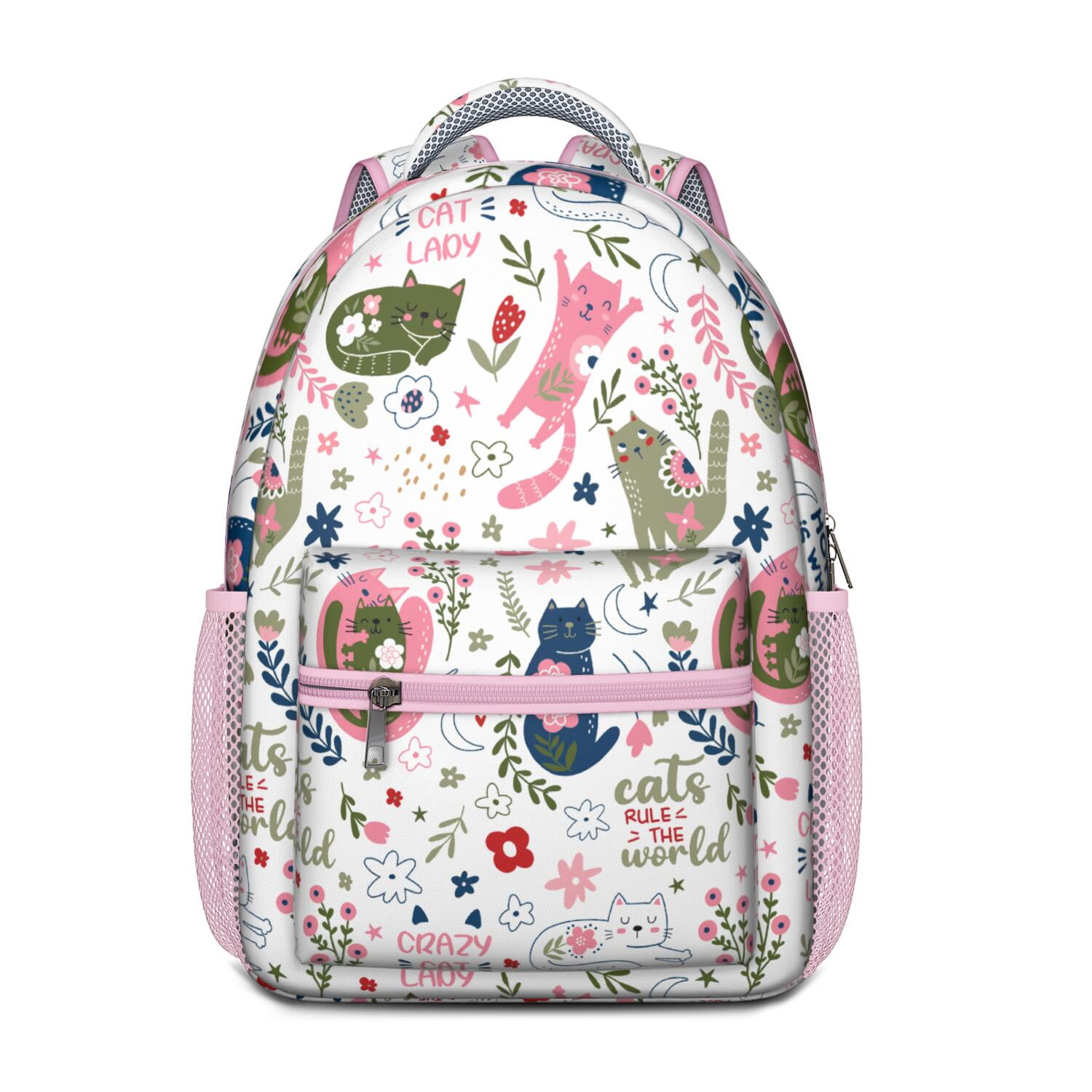 Funny Cat Lovers Backpack – Cute Pet Paw Print School Bag with Adorable ...