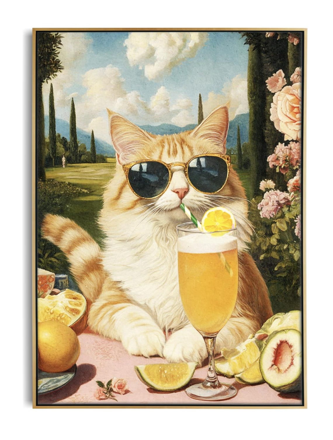 Funny Cat Lovers Country Club Art Print: Quirky Feline Poster For Pet ...