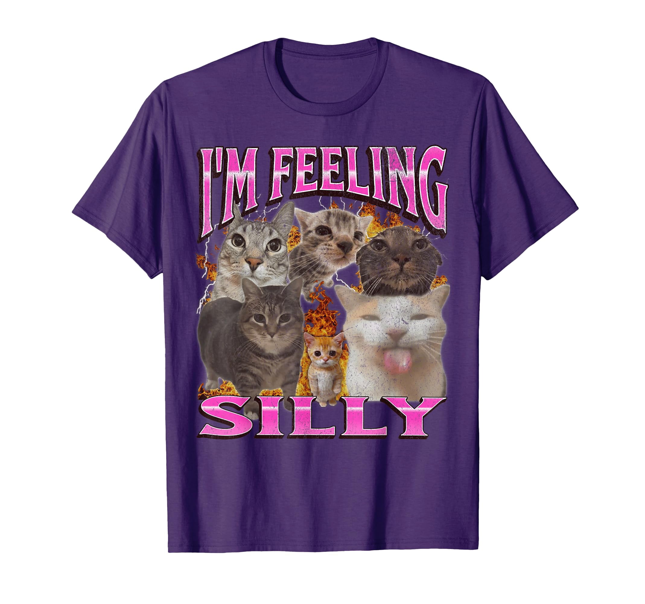 Funny Cat Meme Graphic T-Shirt for Men Women - I'm Feeling Silly ...