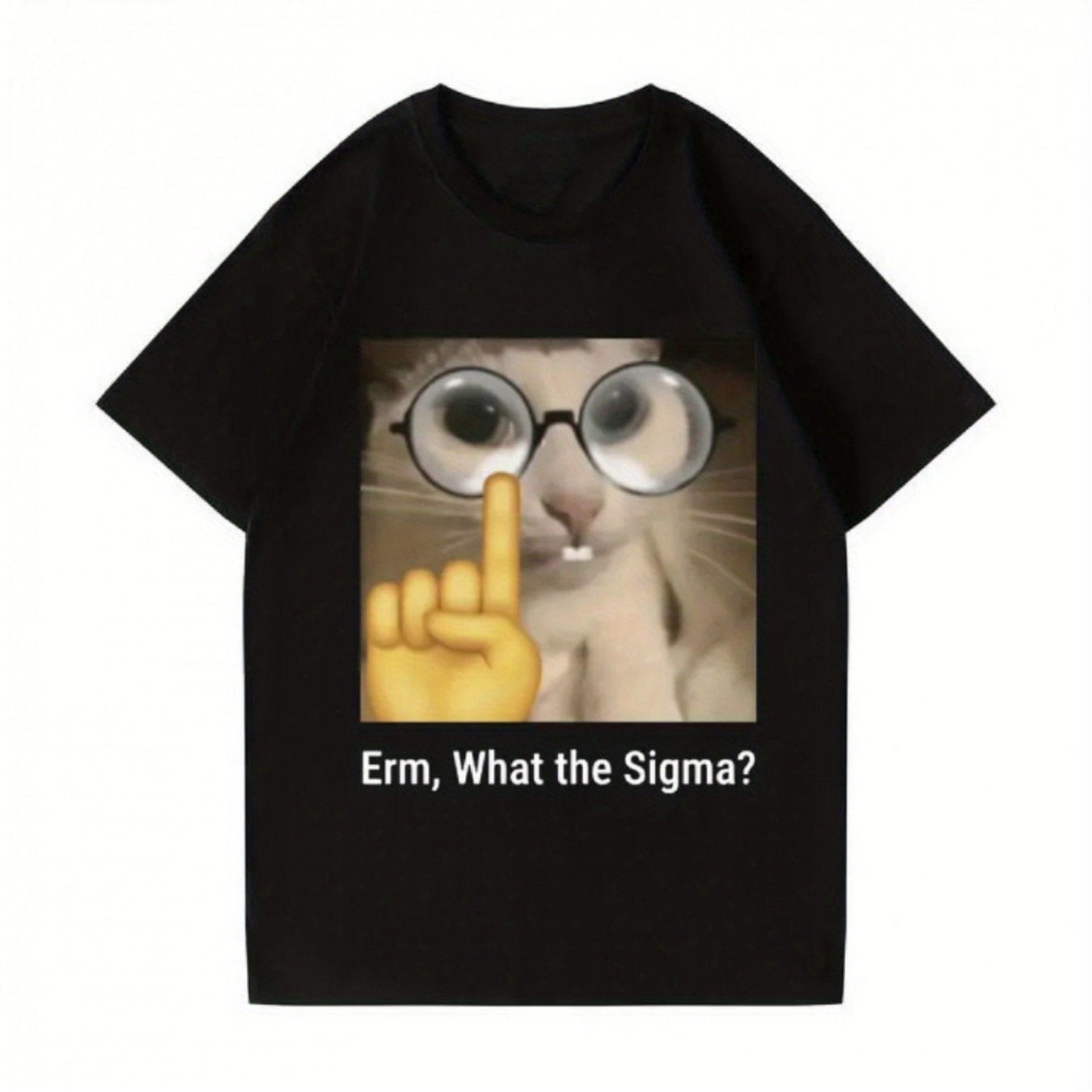Funny Cat Meme Graphic Tee - Crew Neck, Cotton - Walmart.com