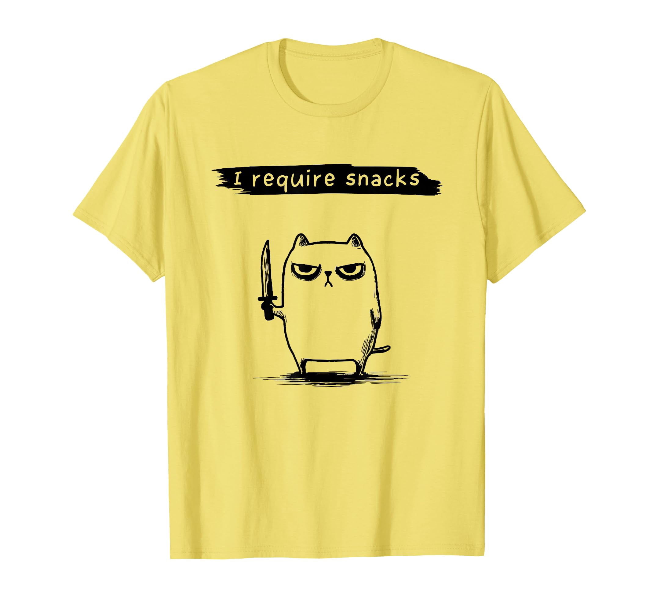Funny Cat Meme I Require Snacks T-Shirt for Cat Lovers and Humor ...