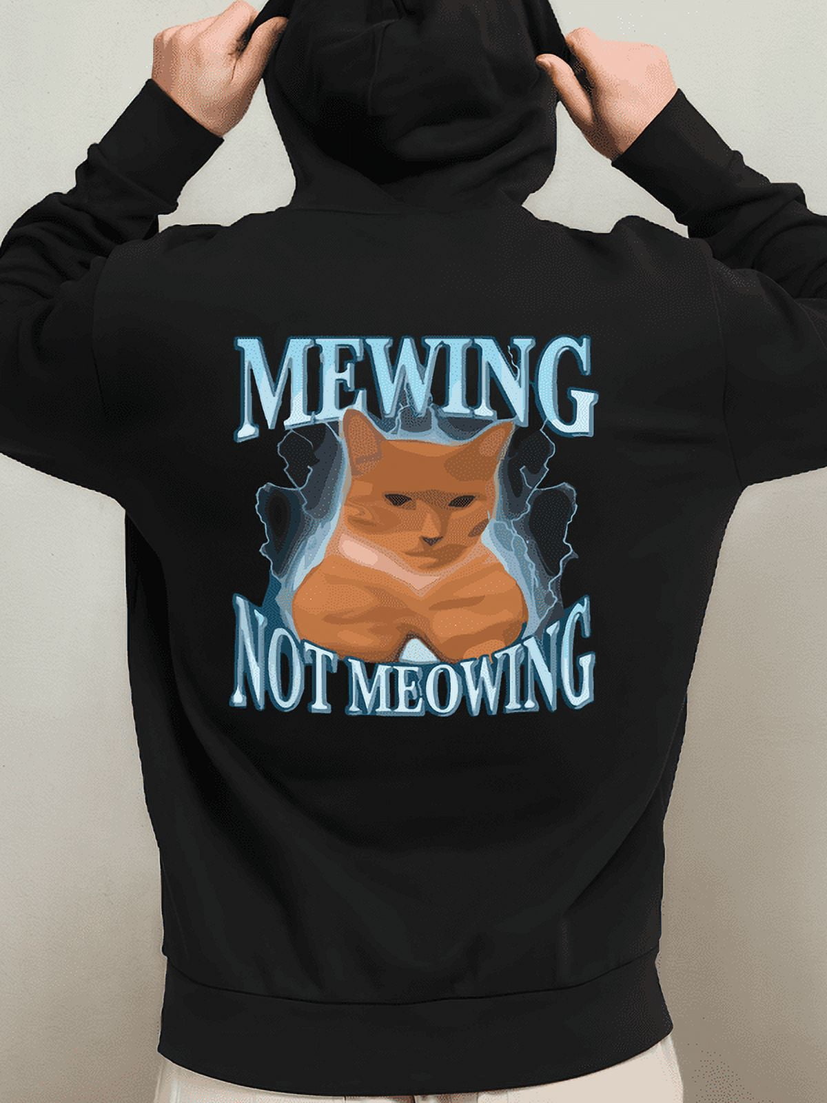 Funny Cat Meme Mewing LooksMax Meowing cat Trend Hoodie - Walmart.com
