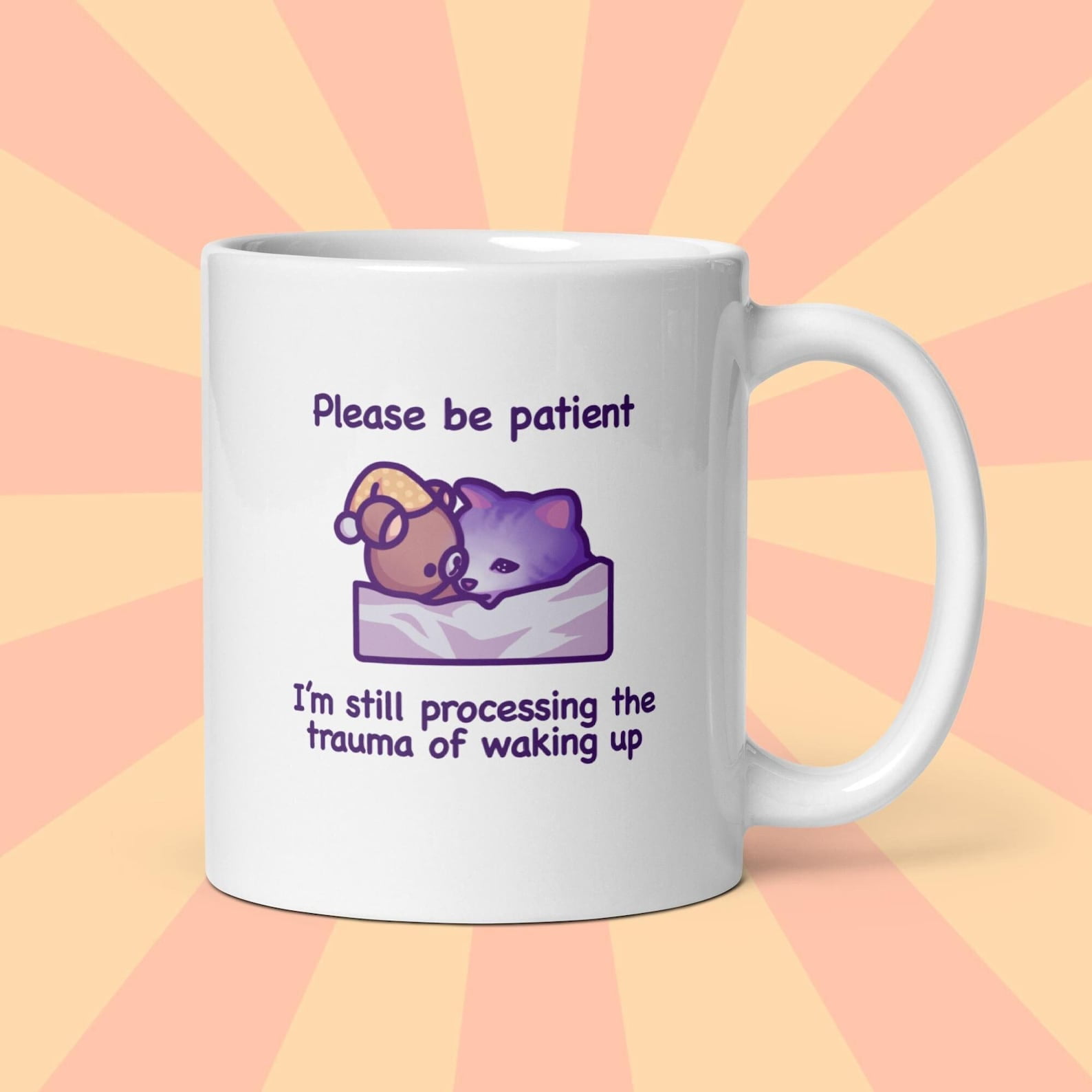 Funny Cat Meme Mug | Please Be Patient | Humorous Ceramic Mug | Unique ...