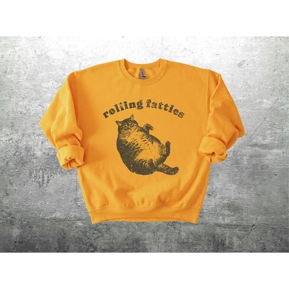 Funny Cat Meme Shirt, Vintage Graphic, Rolling Fatties, Oversize ...