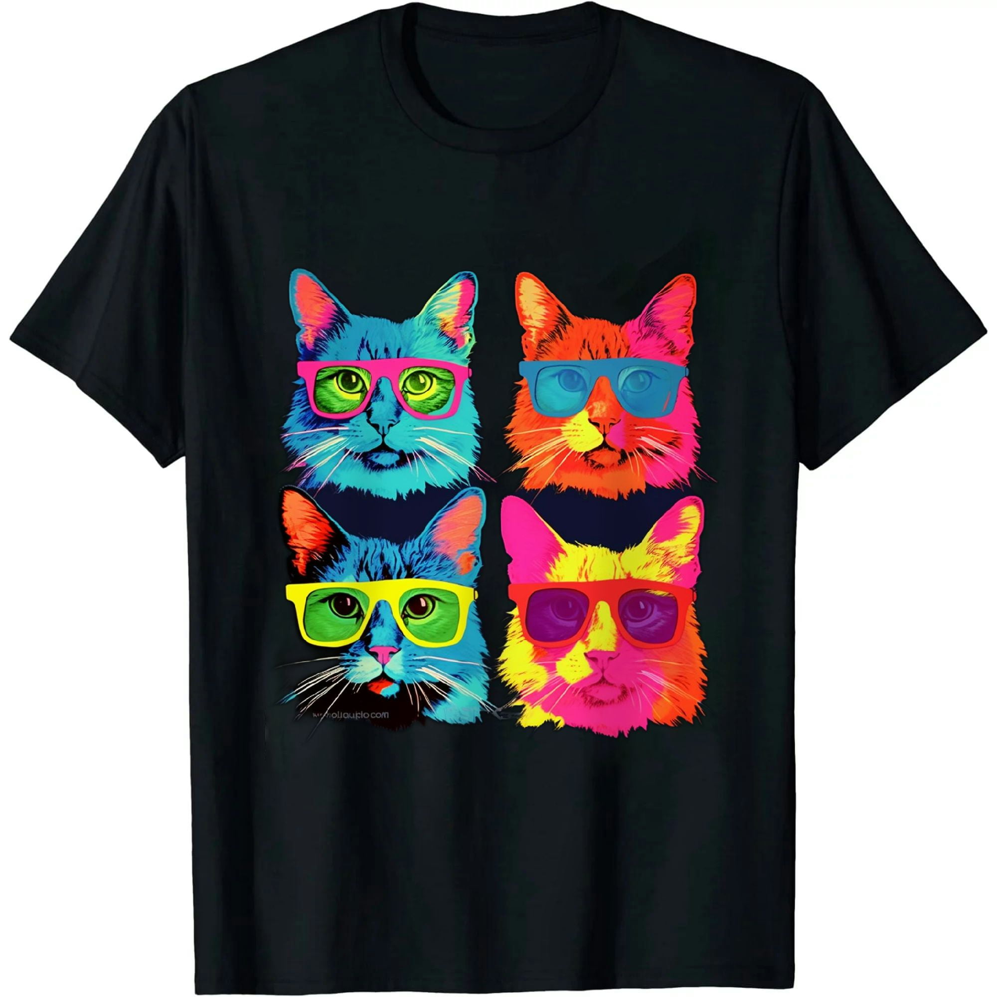 Funny Cat Modern Painting Art Warhol Style for Kitten Lovers Premium T ...