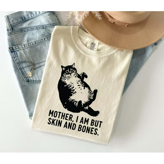 Funny Cat Mom Graphic T-Shirt – Lazy Chubby Cat Humor Tee for Cat ...