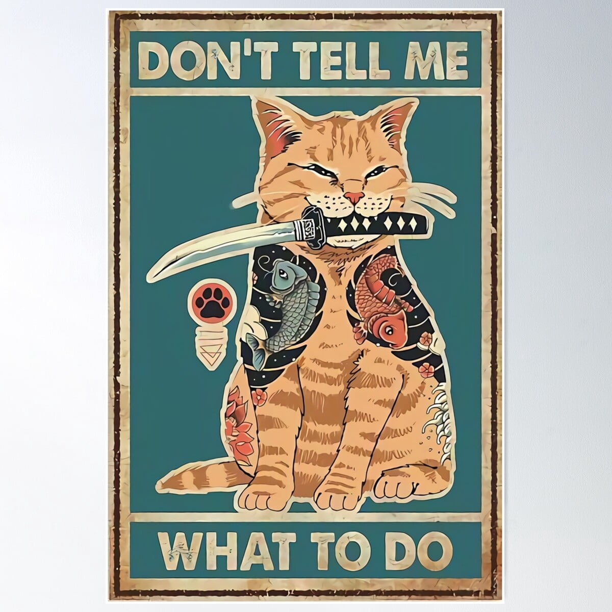Funny Cat Music Lovers Gift Poster Wall Art, Modern Wall Decor For ...