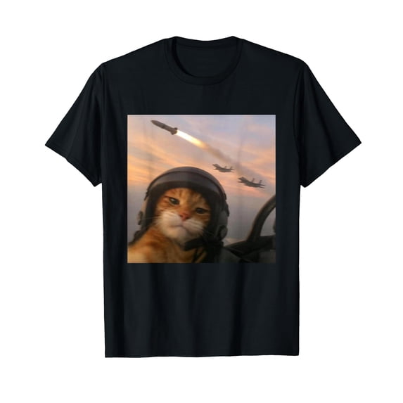 Funny Cat Pilot T-Shirt for Meme Lovers - Humorous Gen Z Humor Design ...