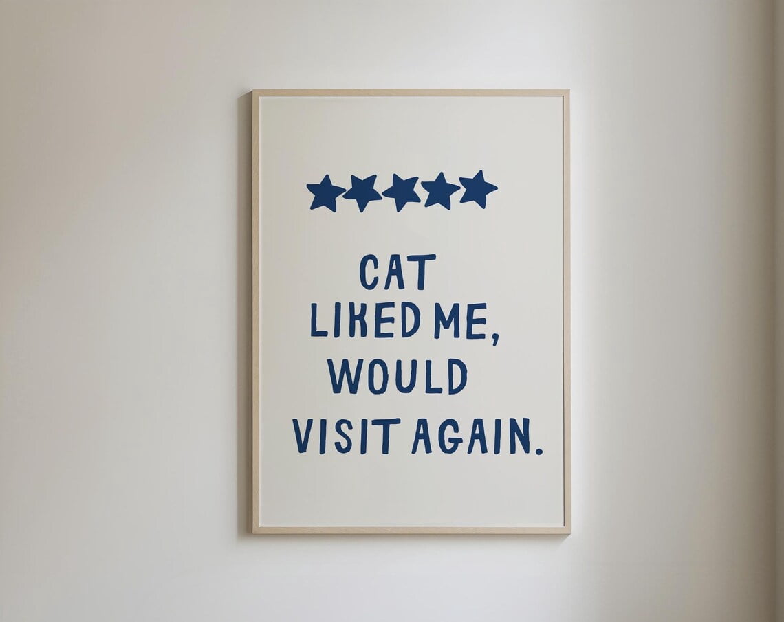 Funny Cat Poster, Cat Owner Gift, Cat Lover Decor, Cat Girly Aesthetic ...