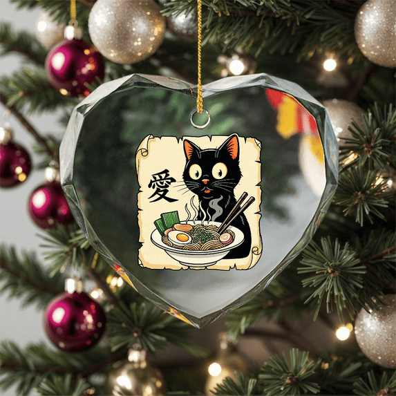 Funny Cat Ramen Kawaii Anime Japanese Graphic Ornament, Keepsake Decor ...