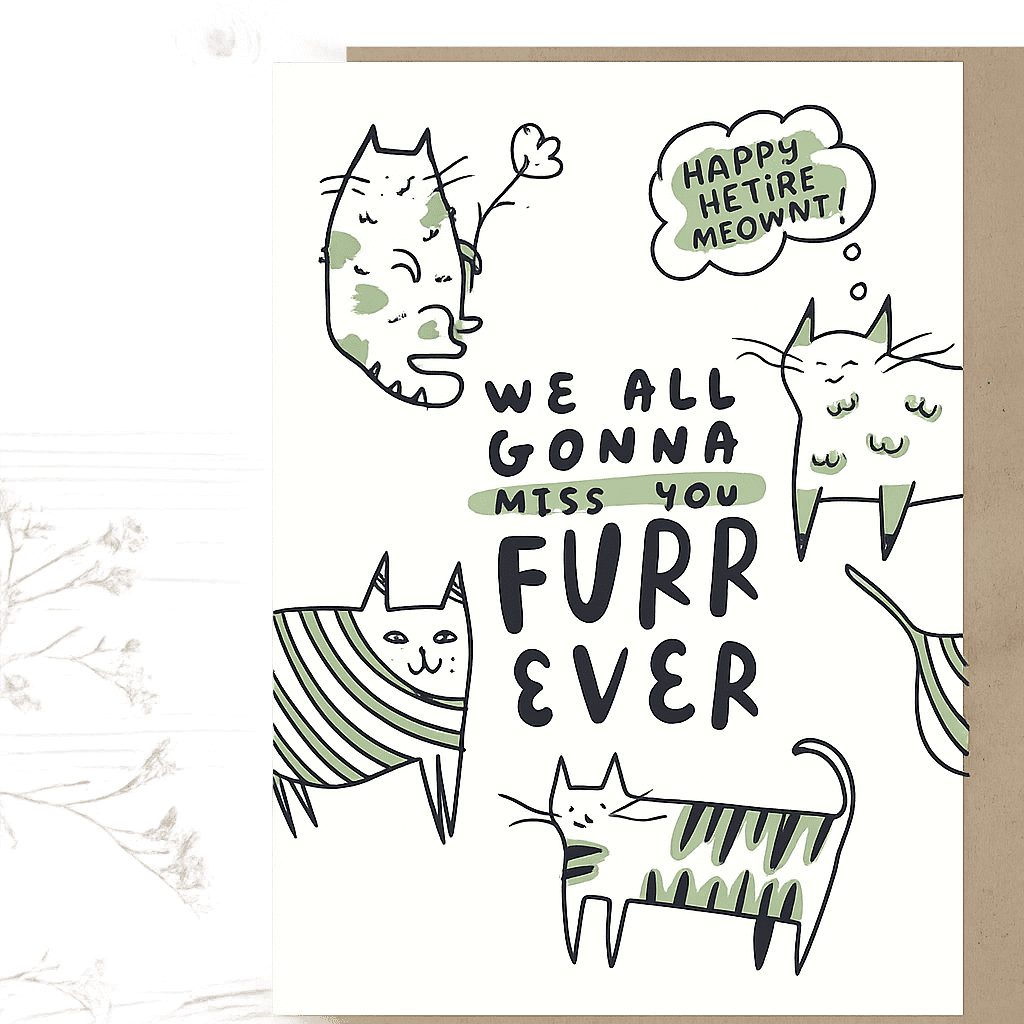 Funny Cat Retirement Card – "We All Gonna Miss You FURR Ever ...
