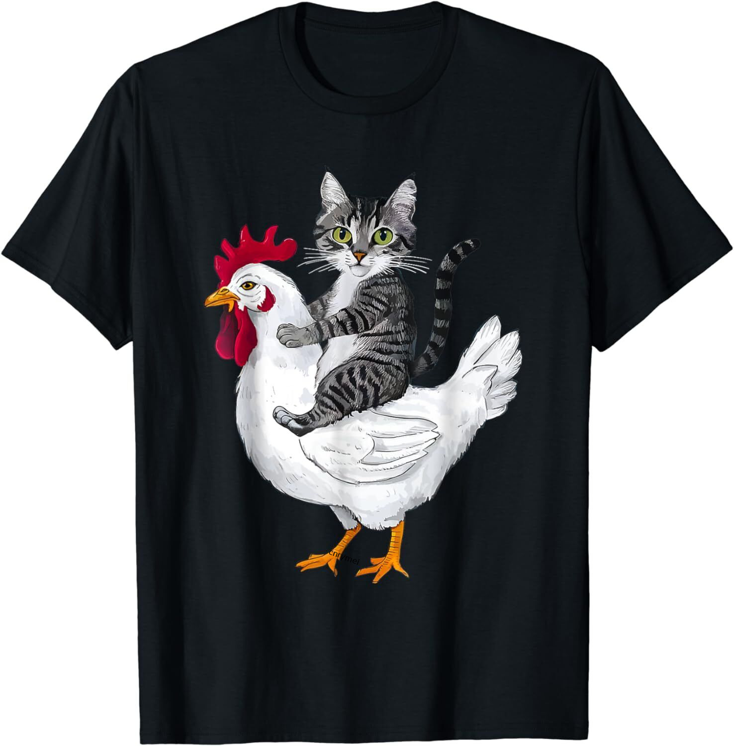 Funny Cat Riding Chicken T-Shirt S-6XL Unisex - Walmart.com