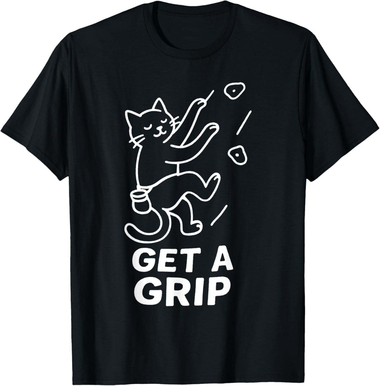 Funny Cat Rock Climbing Get a Grip T-Shirt - Walmart.com