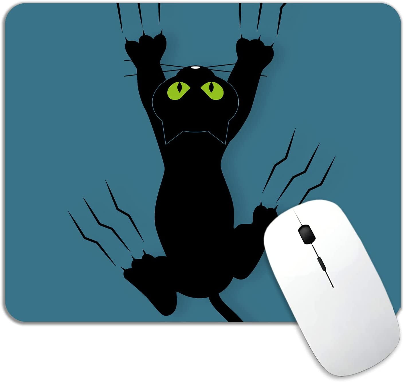 Funny Cat Scratching Mouse Pad, Waterproof Mousepad Rectangle Mouse Pad ...