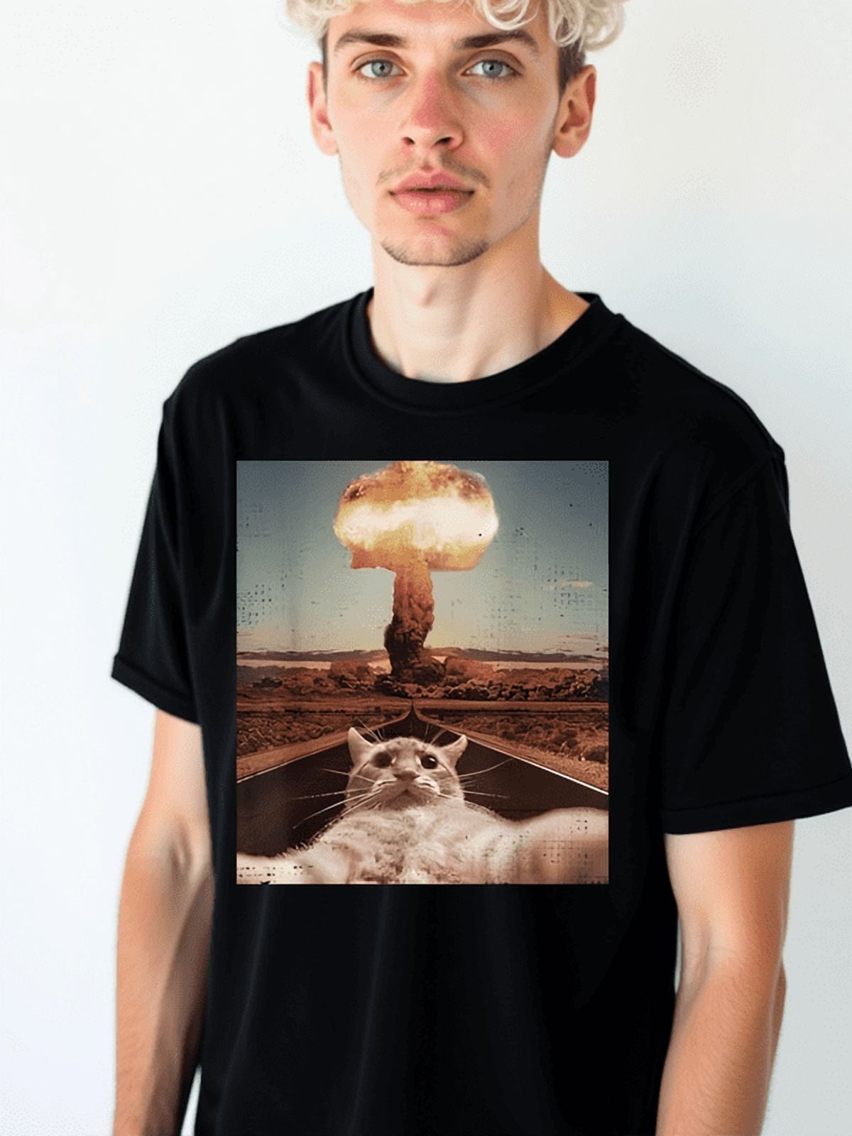 Funny Cat Selfie with Nuclear Explosion Atom Bomb Cat Lover Gifts for ...