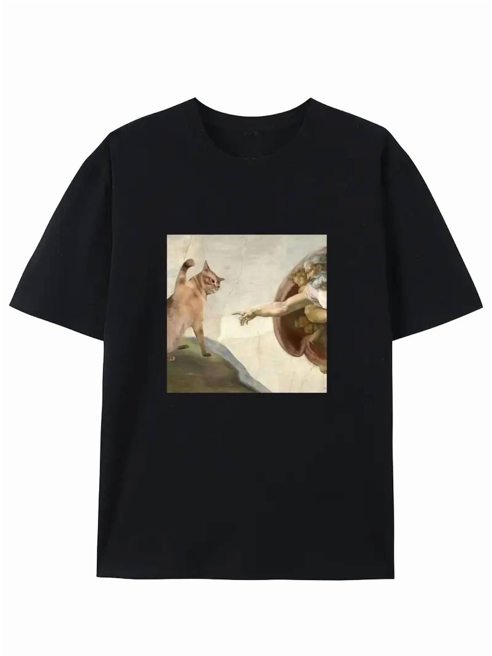 Funny Cat Shirt, Cat Meme Shirt, Cat God Creation Of Adam Meme Shirt ...