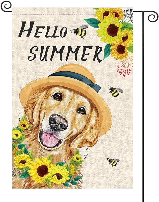 Funny- Cat Summer garden- flag 12x18 Inch Double Sided for- Outside,Summer on Vacation Welcome ...