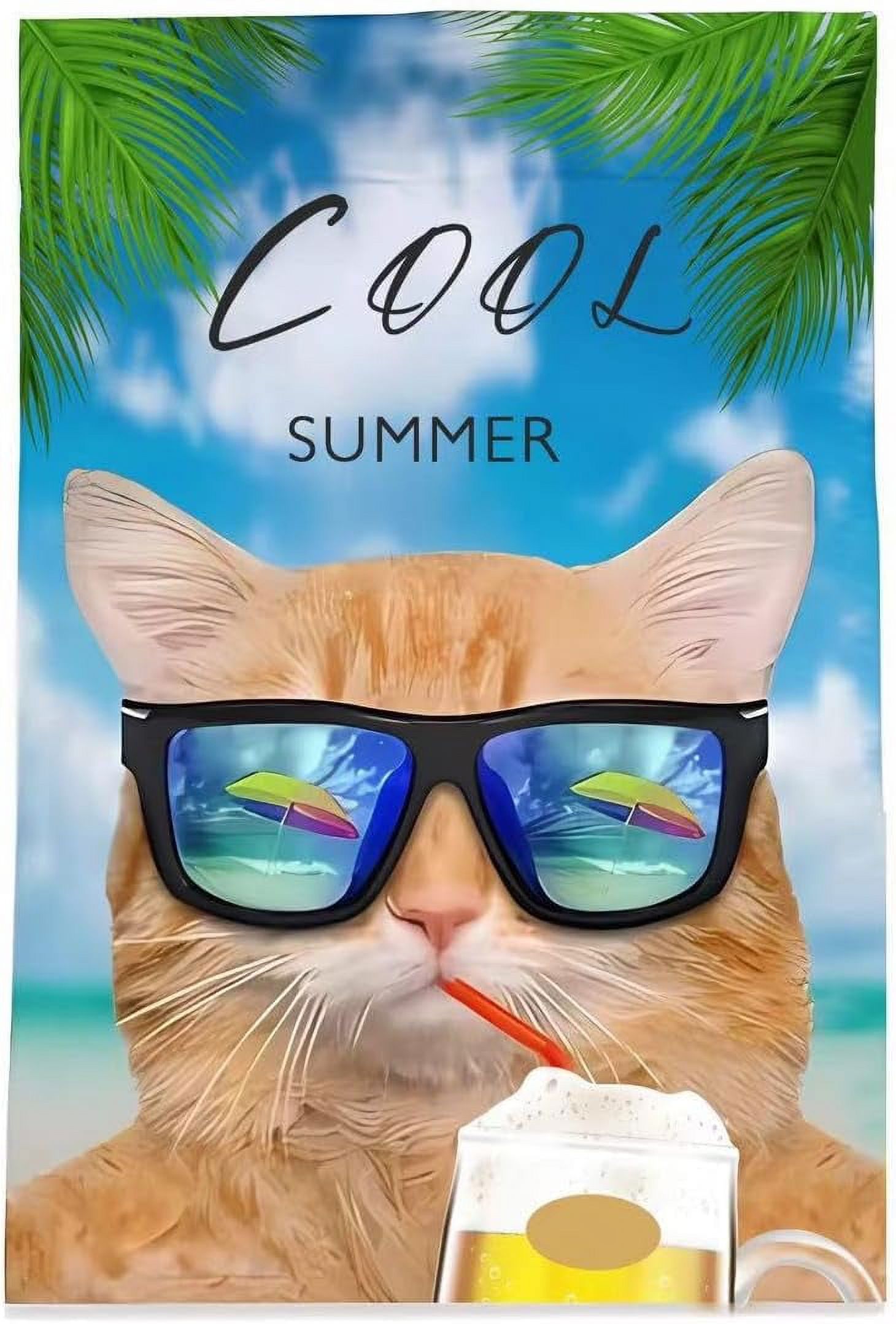 Funny Cat Summer garden flag Double Sided for Outside,Summer on ...