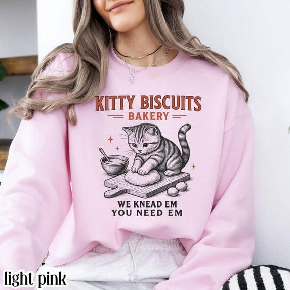 Funny Cat Sweatshirt Sourdough Bread Kitty Biscuit Sweater Silly Cat ...