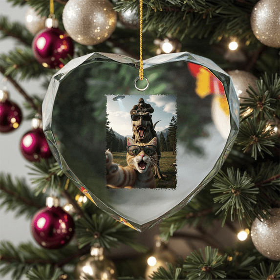 Funny Cat T-Rex Bigfoot Design UFO Selfie Ornament, Indoor Decoration ...