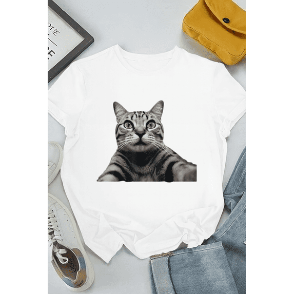 Funny Cat Taking A Selfie With UFOs In The Sky Art up to Size 5XL ...