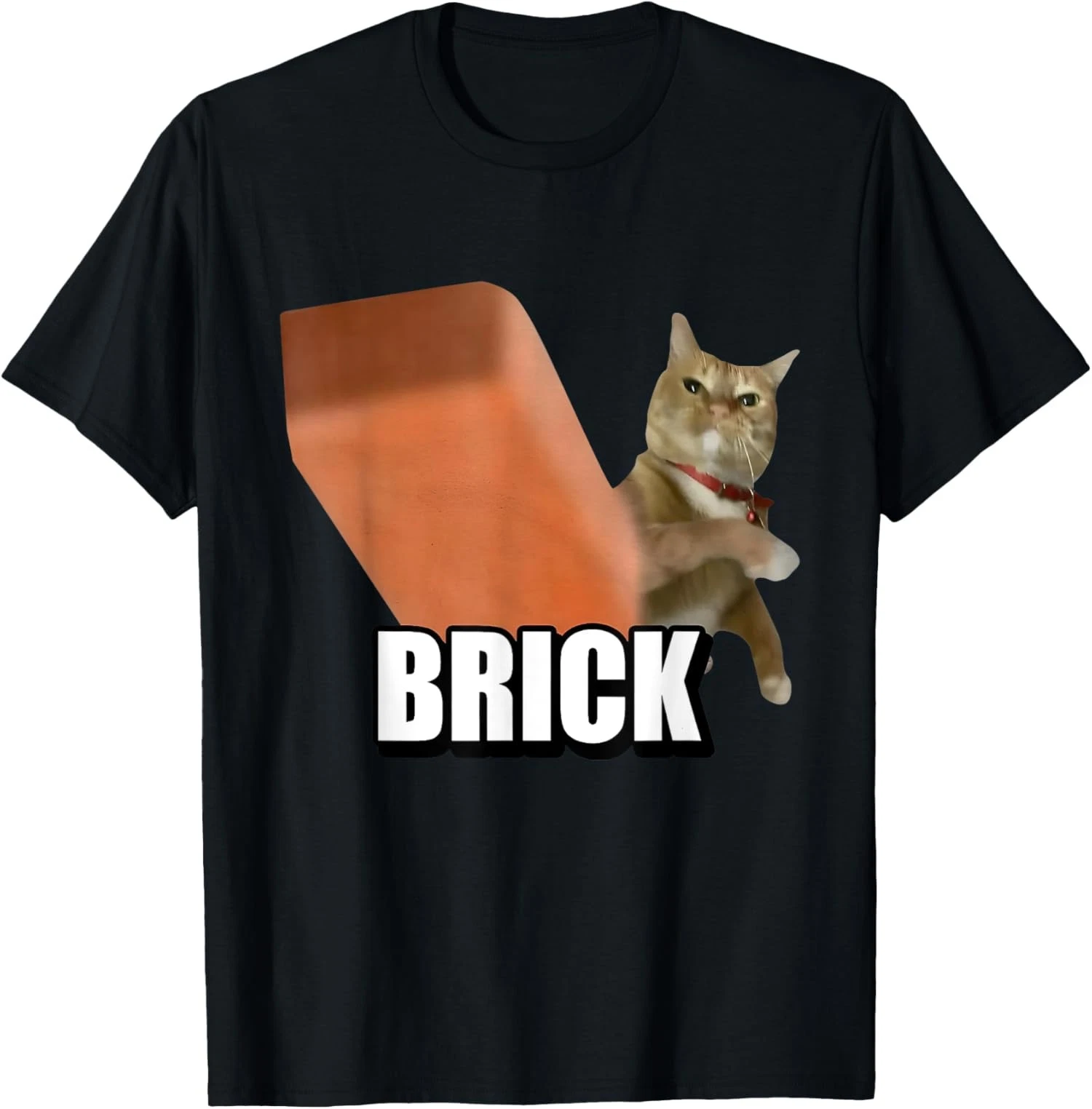 Funny Cat Throwing Brick Silly Cats Meme Brainrot T-Shirt, for Men ...