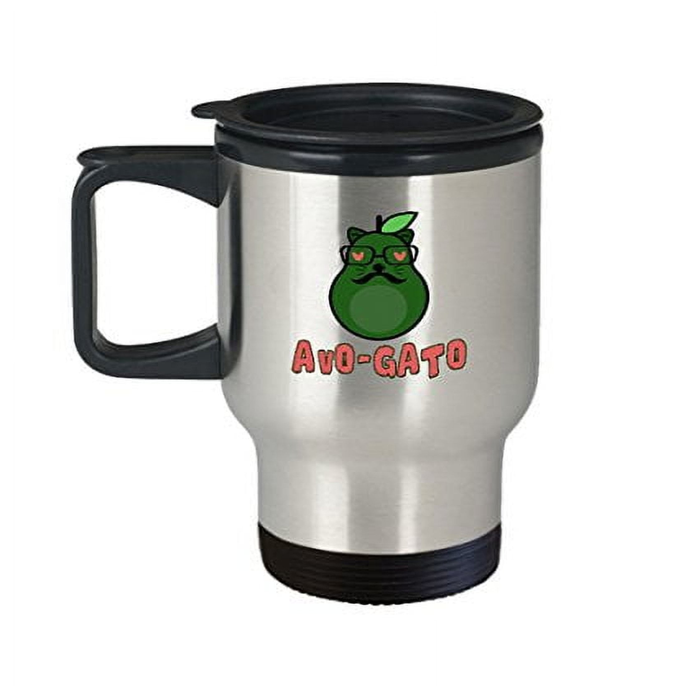 Funny Cat Travel Mug - Avo Gato - Avocado Themed Gifts - 14 oz ...