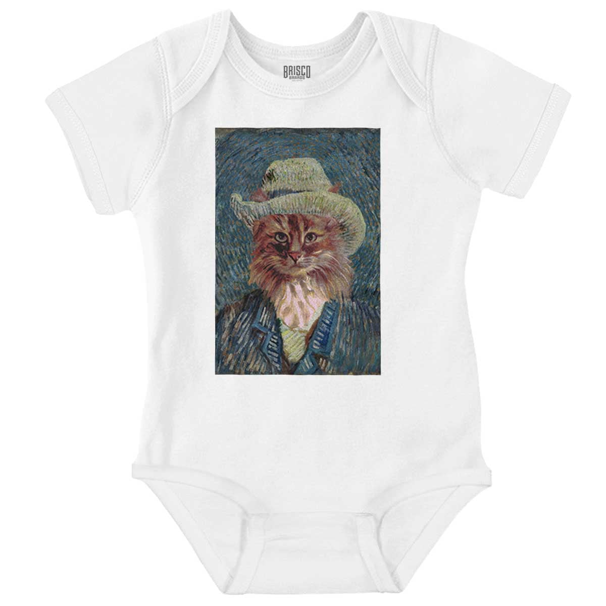 Funny Cat Vincent Van Gogh Portrait Romper Boys or Girls Infant Baby ...
