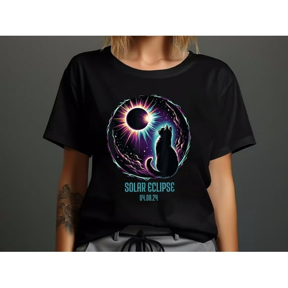 Funny Cat Wearing Solar Eclipse Viewers Shirt, Path of Totality Tee ...