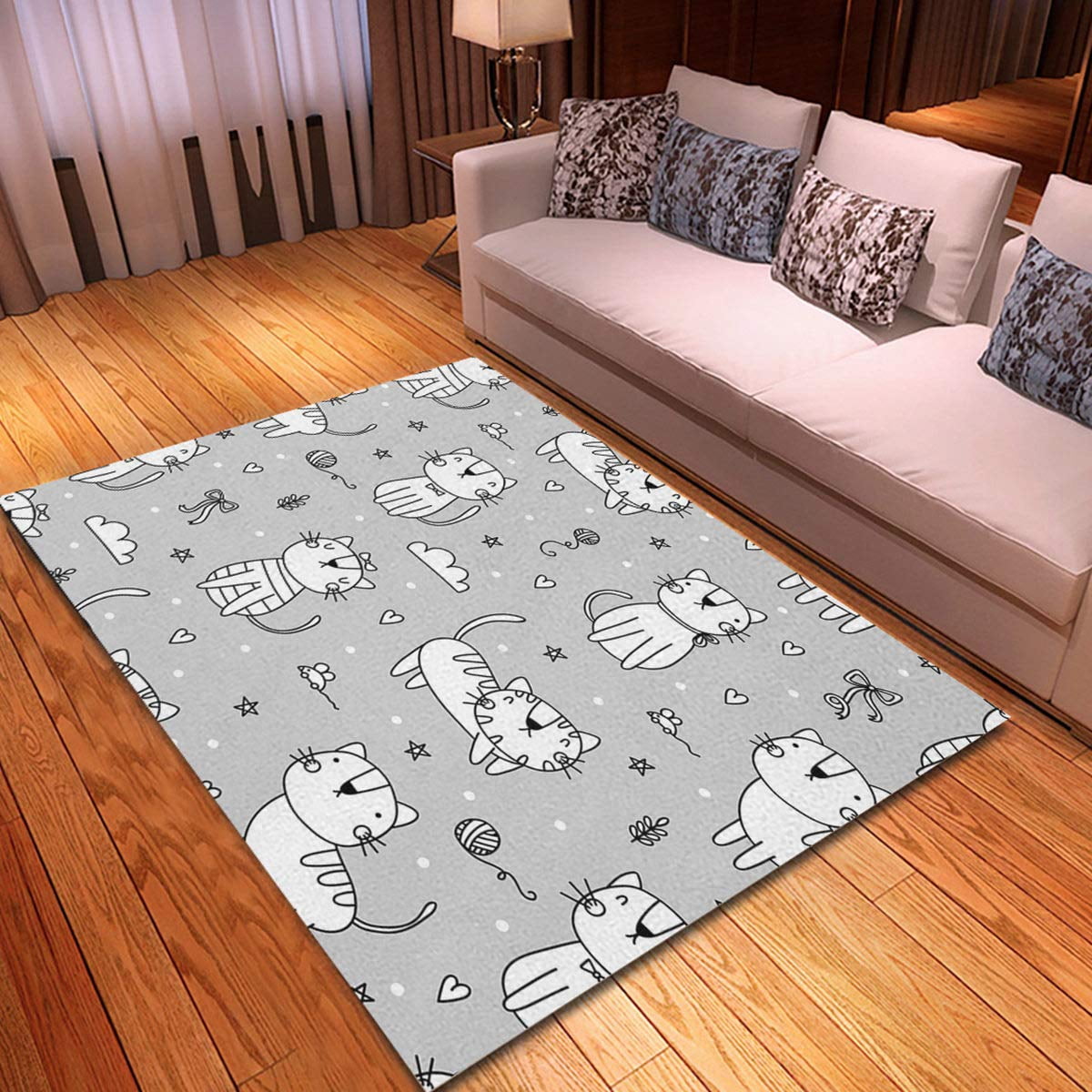 Funny Cat Welcome Doormat Creative Black Kitten Carpet Cartoon Pet ...