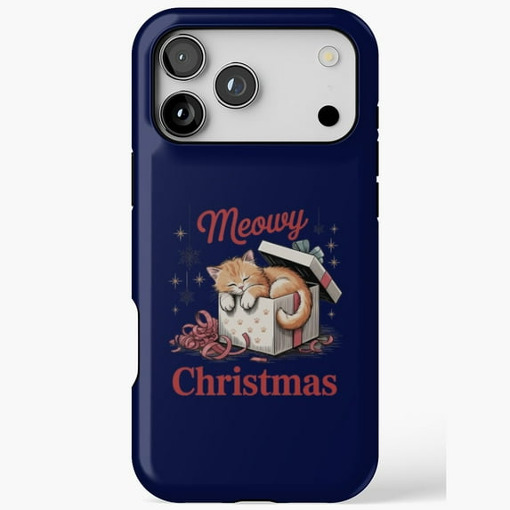 Funny Cat Xmas Gift Protective Case for iPhone 11 12 13 14 15 16 17 Pro ...