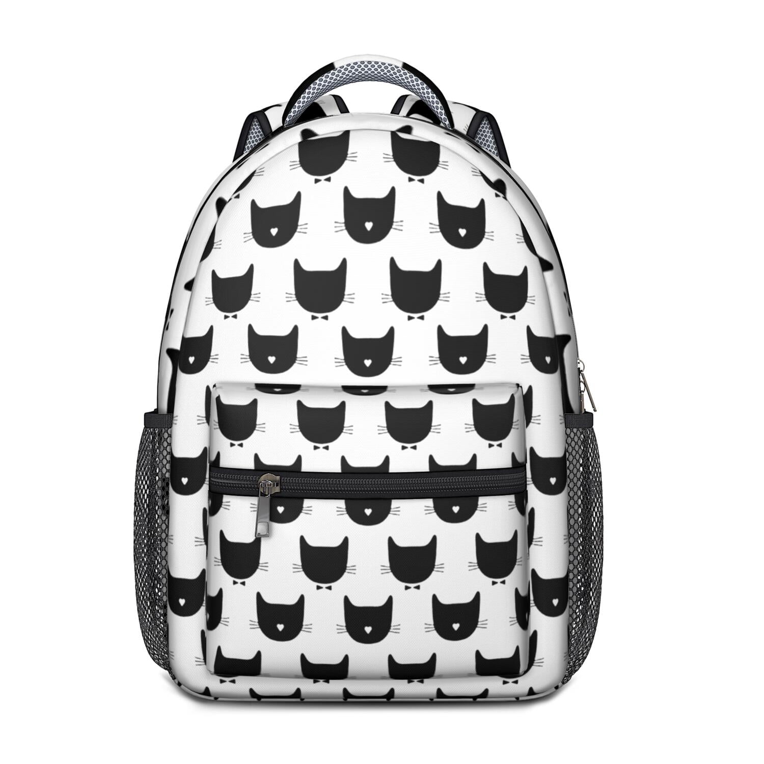 Funny Cat and Paw Print School Backpack – Cute Pet Lovers Bag with ...