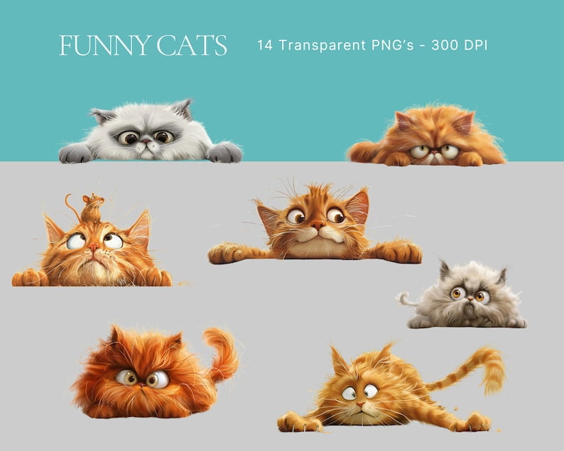 Funny Cats Clipart, Cute Cats Clipart, Funny Cat PNG Funny Cat Clip Art ...