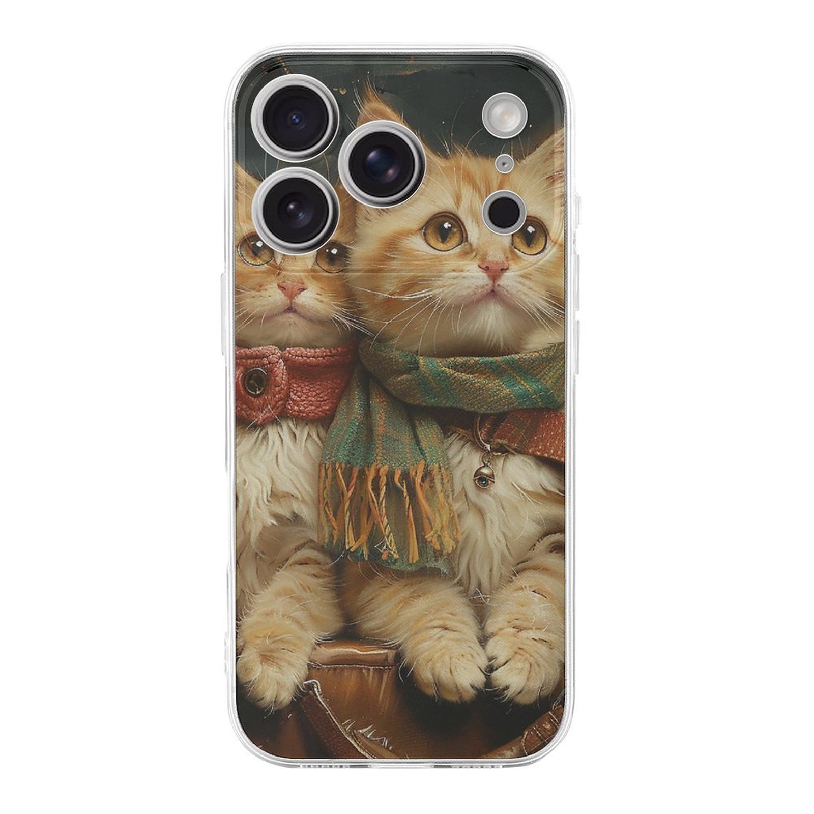 Funny Cats Family Vintage Art Phone Case Compatible with iPhone 17 Pro ...