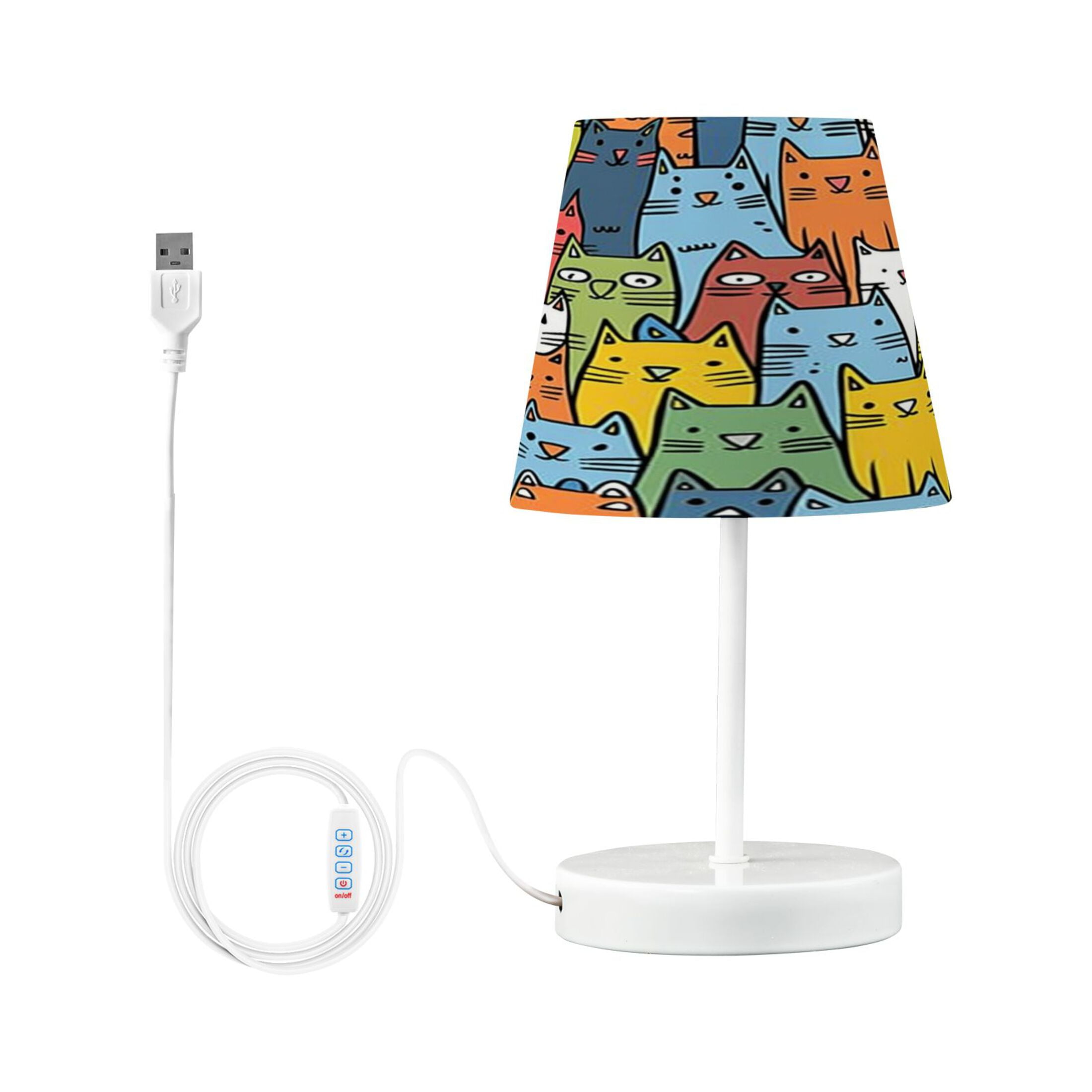 Funny Cats Head Desk Lamp LED Table Nightstand Lamps with 3 Color ...