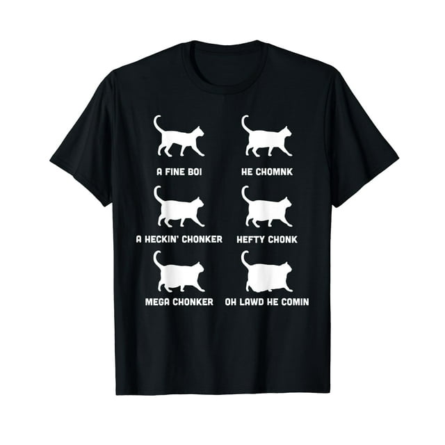 Funny Cats Meme, Chonk Cat Chart T-Shirt - Walmart.com