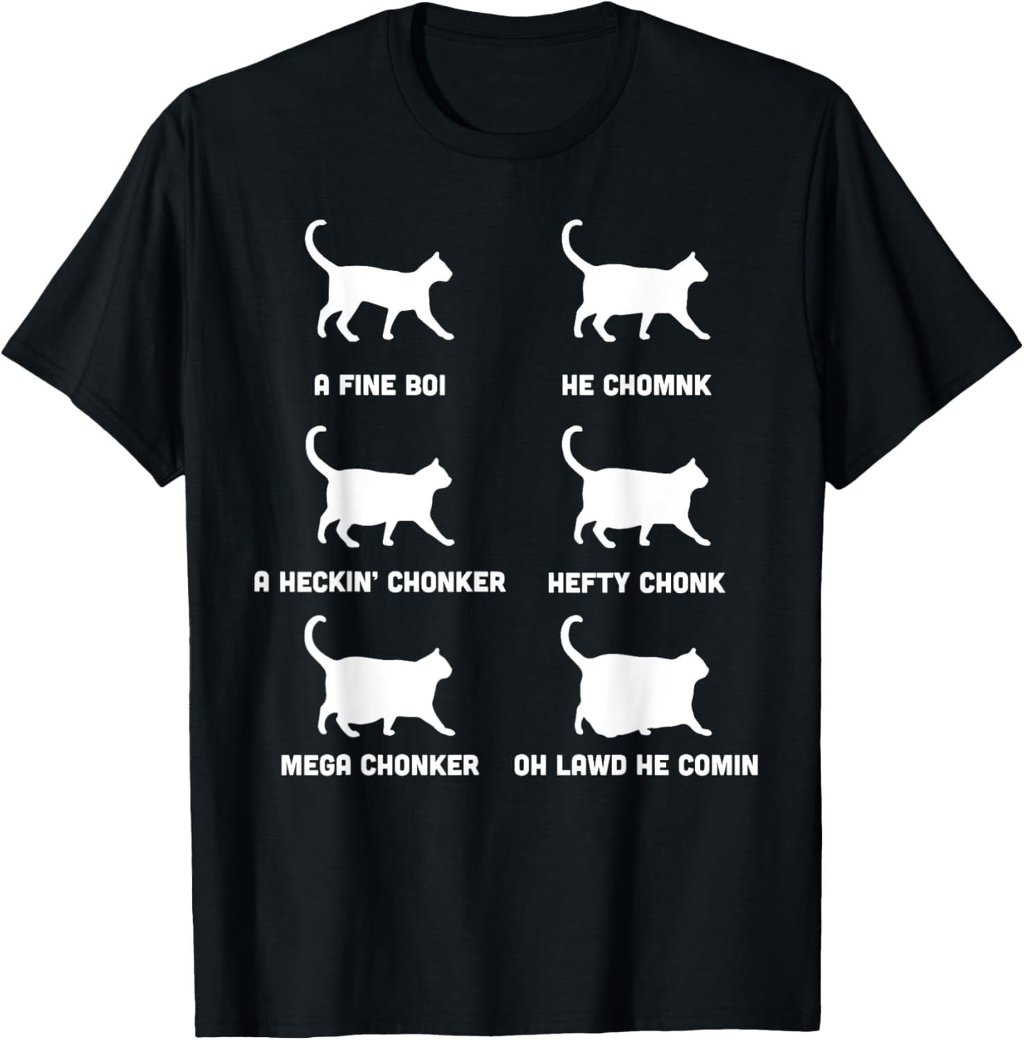 Funny Cats Meme, Chonk Cat Chart T-Shirt - Walmart.com