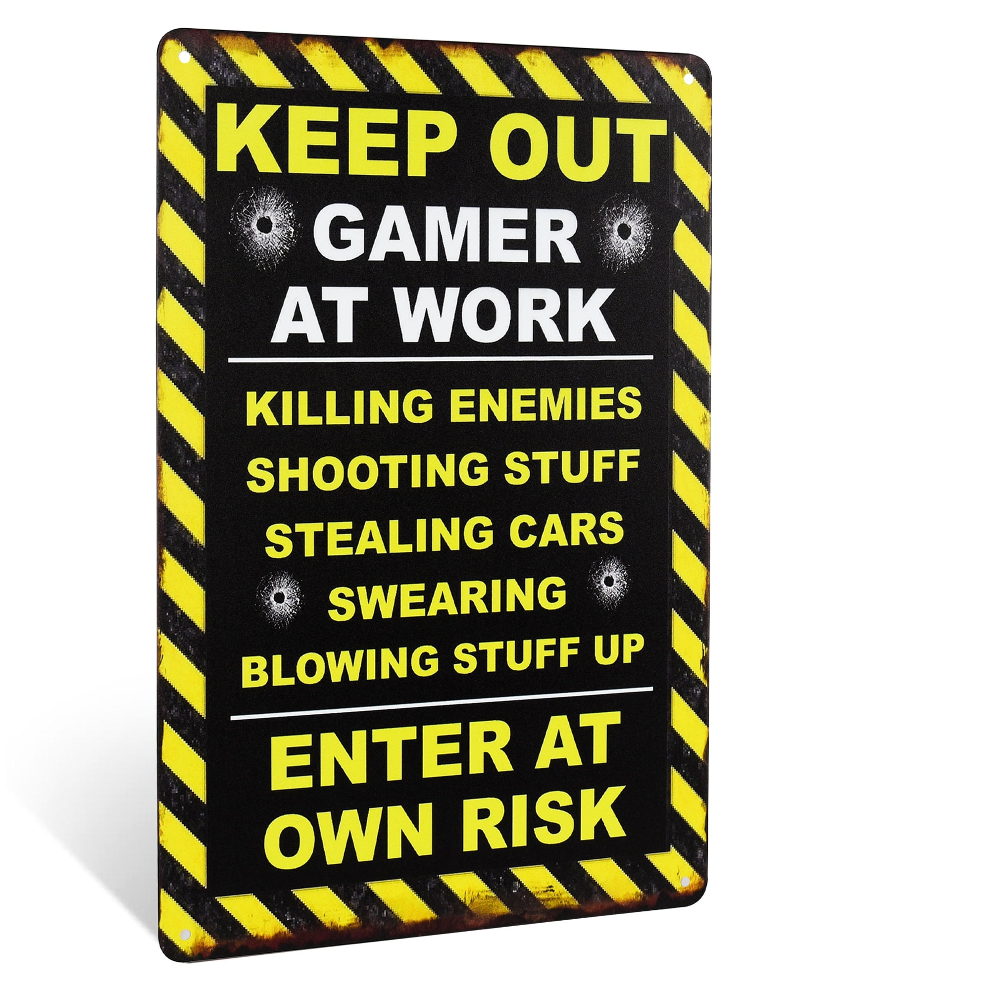 Walmart's Video Game Room Decor - Caution Gamer at Work, Funny Metal ...