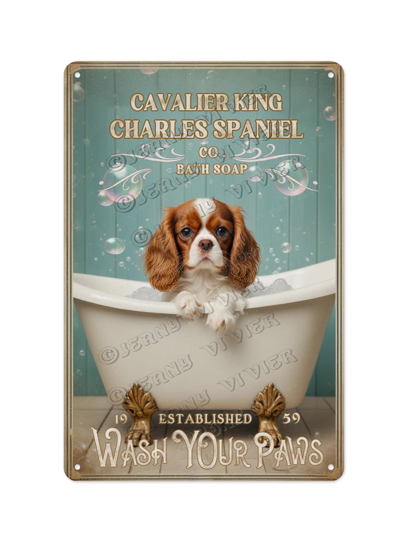 Funny Cavalier King Charles Spaniel Dog Aluminum Sign 12 x 16 Inches ...