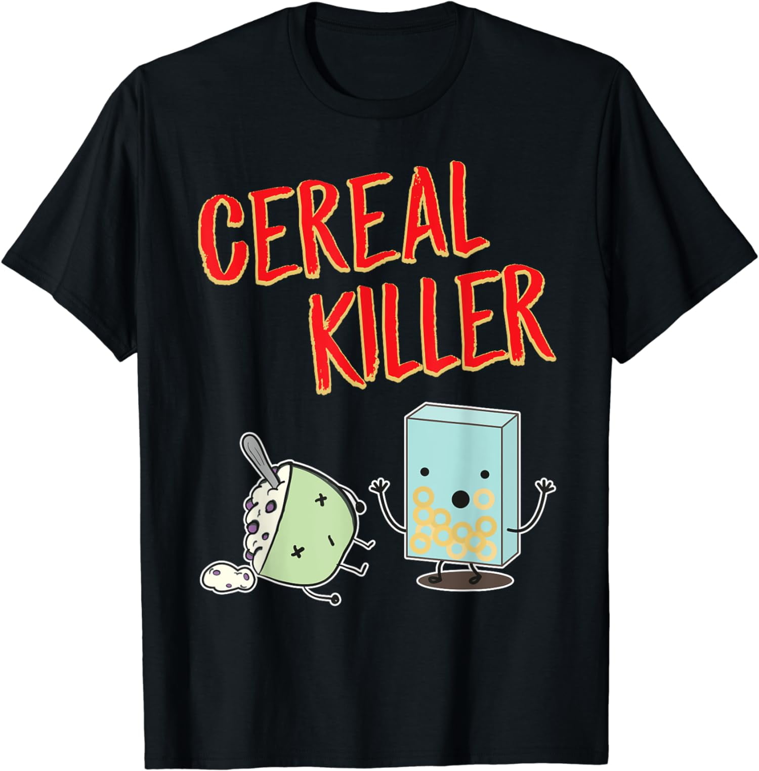 Funny Cereal Killer T-Shirt Food Graphic Tees Novelty Gifts - Walmart.com