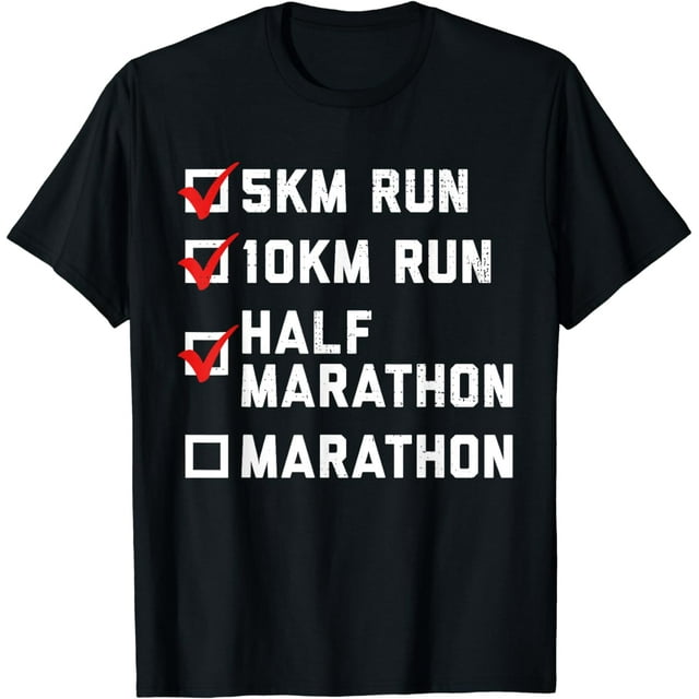 Funny Checklist Aspiring To Be A Marathoner Marathon T-Shirt - Walmart.com