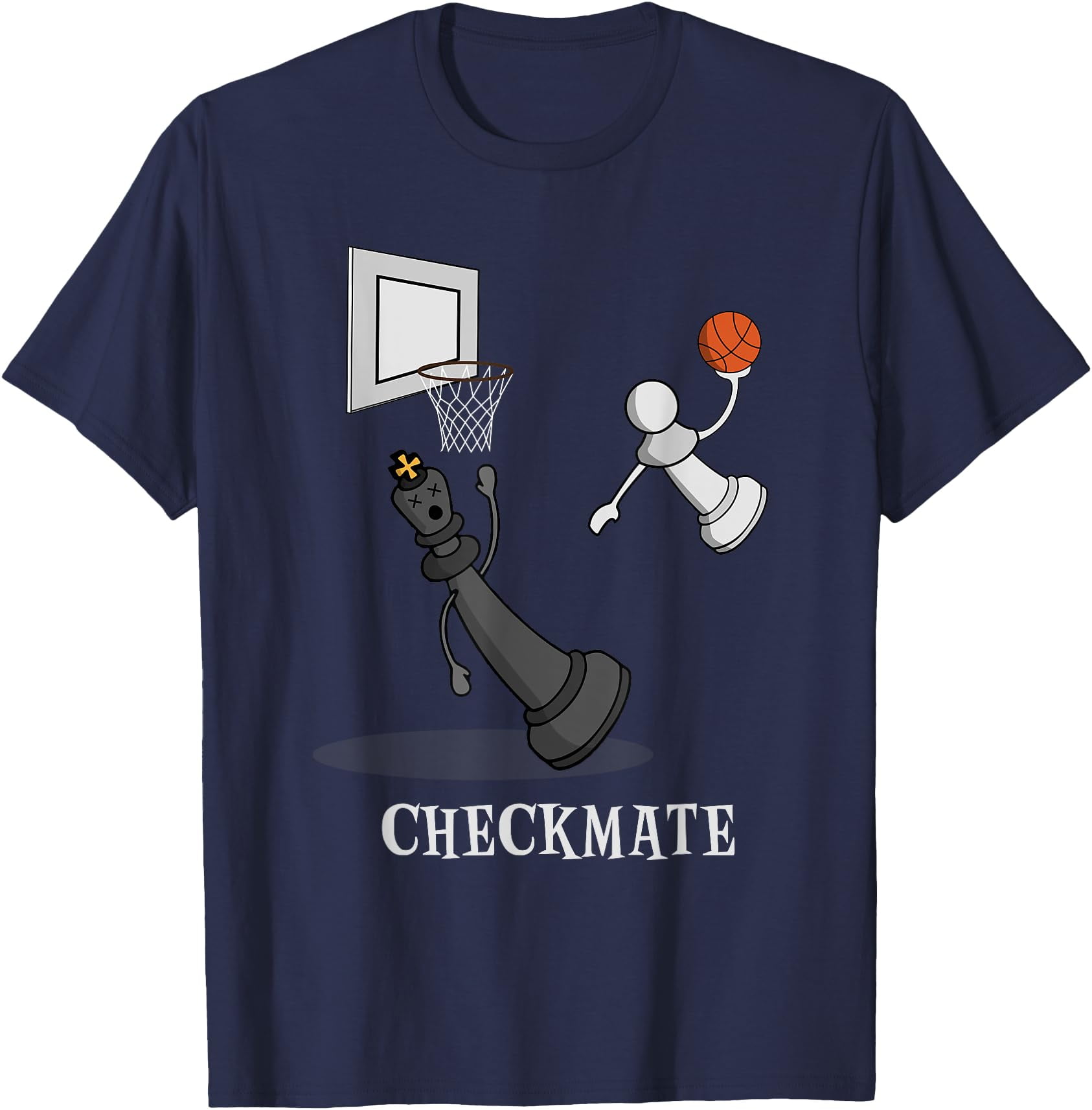 Funny Checkmate Chess Basketball Game Board King Pawn Piece T-Shirt ...