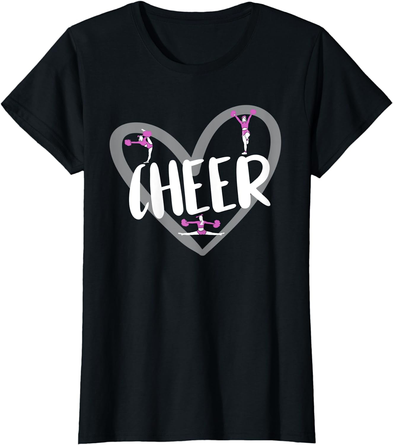Funny Cheer Heart Cheerleading Cheerleader T-Shirt - Walmart.com