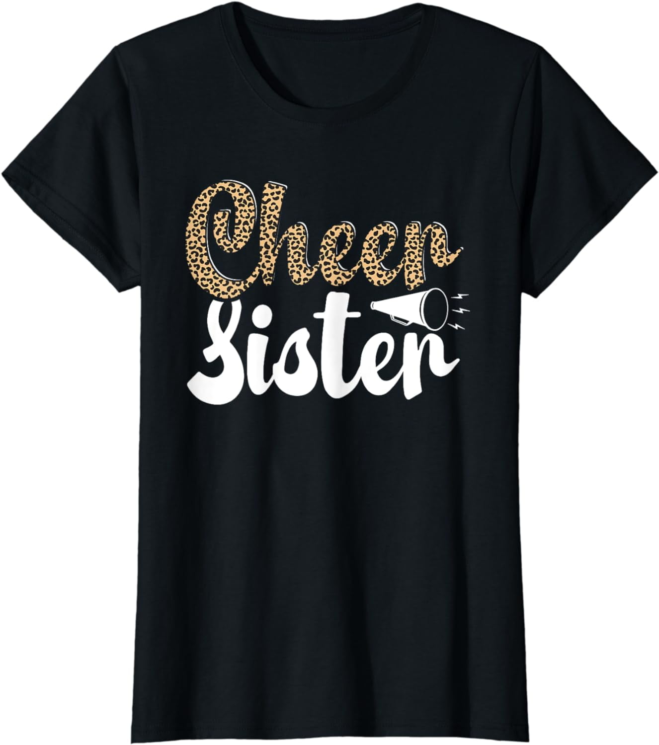 Funny Cheerleading Leopard Graphic Women Cheer Sister T-Shirt - Walmart.com