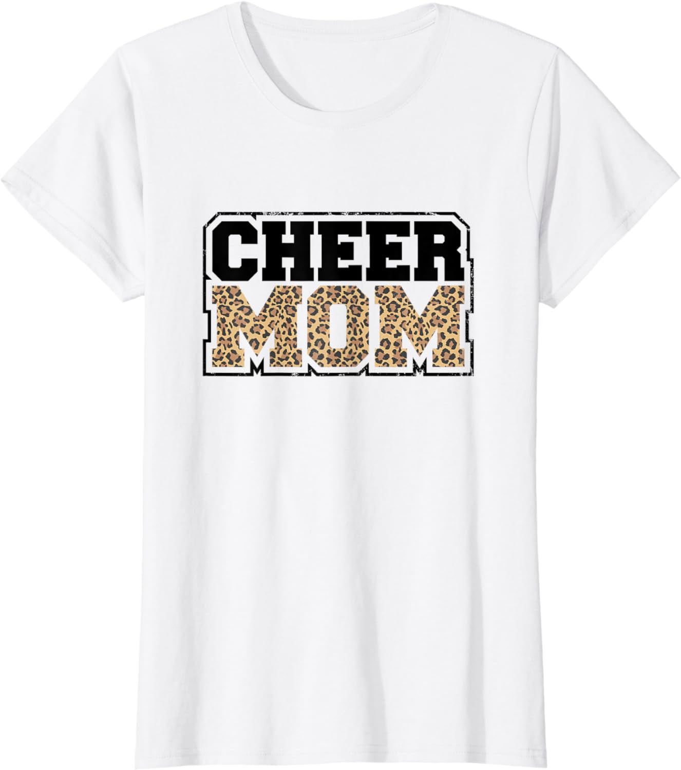 Funny Cheerleading Mom Leopard Cheetah Print Cheer Mom T-Shirt ...