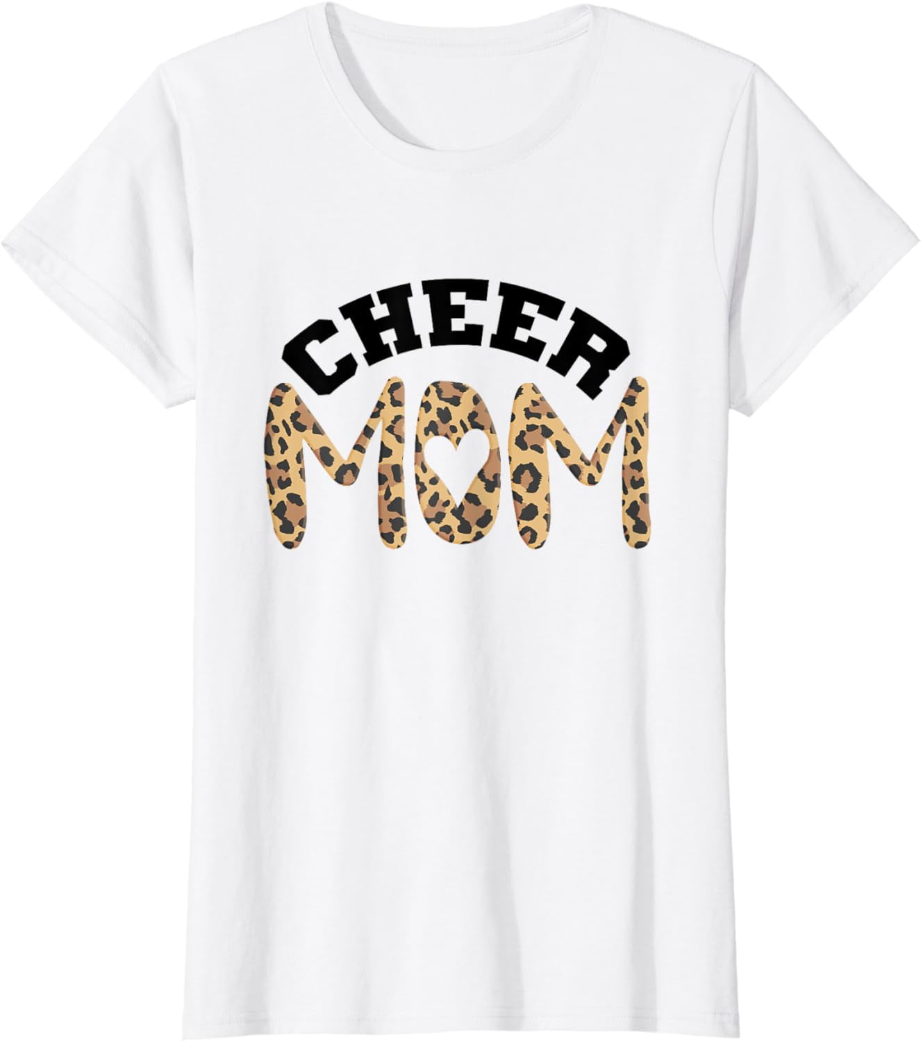 Funny Cheerleading Mom Leopard Cheetah Print Cheer Mom T-Shirt ...