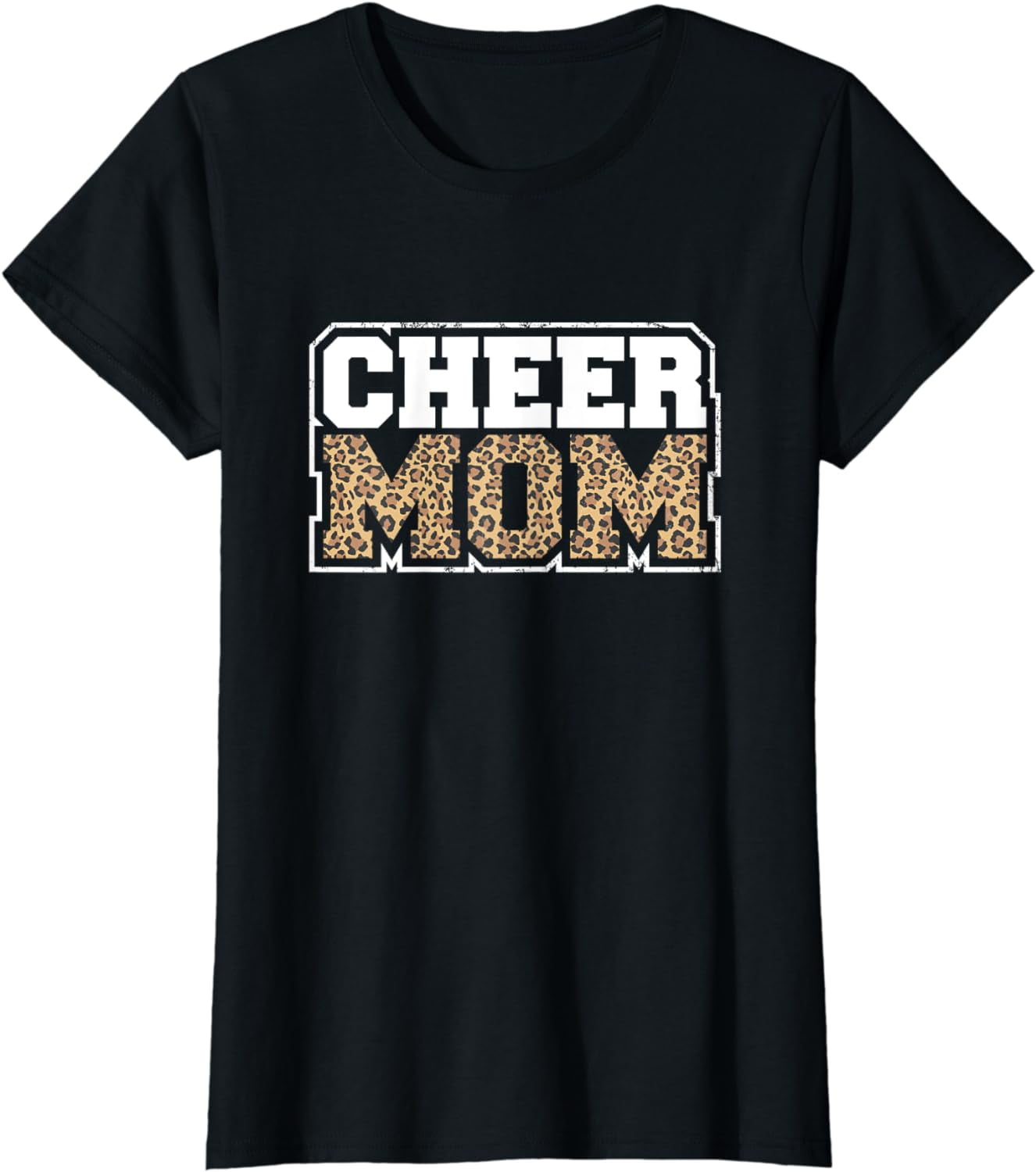 Funny Cheerleading Mom Leopard Cheetah Print Cheer Mom T-Shirt ...
