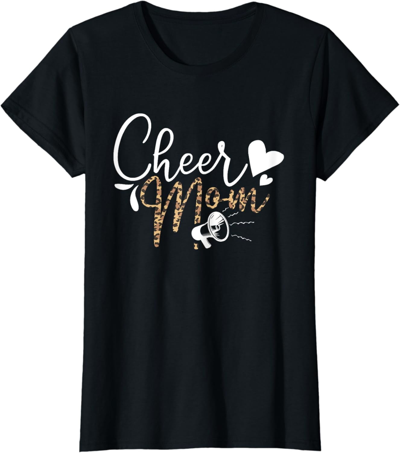 Funny Cheerleading Mom Leopard Cheetah Print Cheer Mom T-Shirt ...